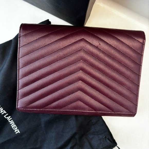 Yves Saint Laurent | Bags | Ysl New Pouch Bag Burgundy | Poshmark